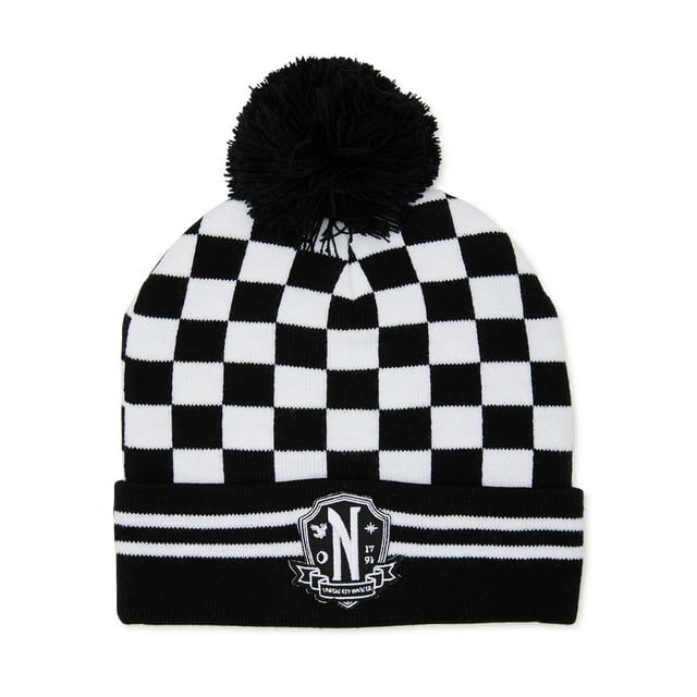 Wednesday Addams The Addams Family Striped Beanie Black Wite - Walmart.com