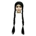 Wednesday Addams Wig Long Black Braided Wig Halloween Party Costume for ...