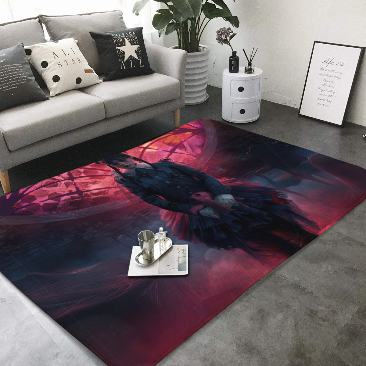 Wednesday Anime 3D Printed Carpet for Boys Girls Kids Baby Bedroom ...