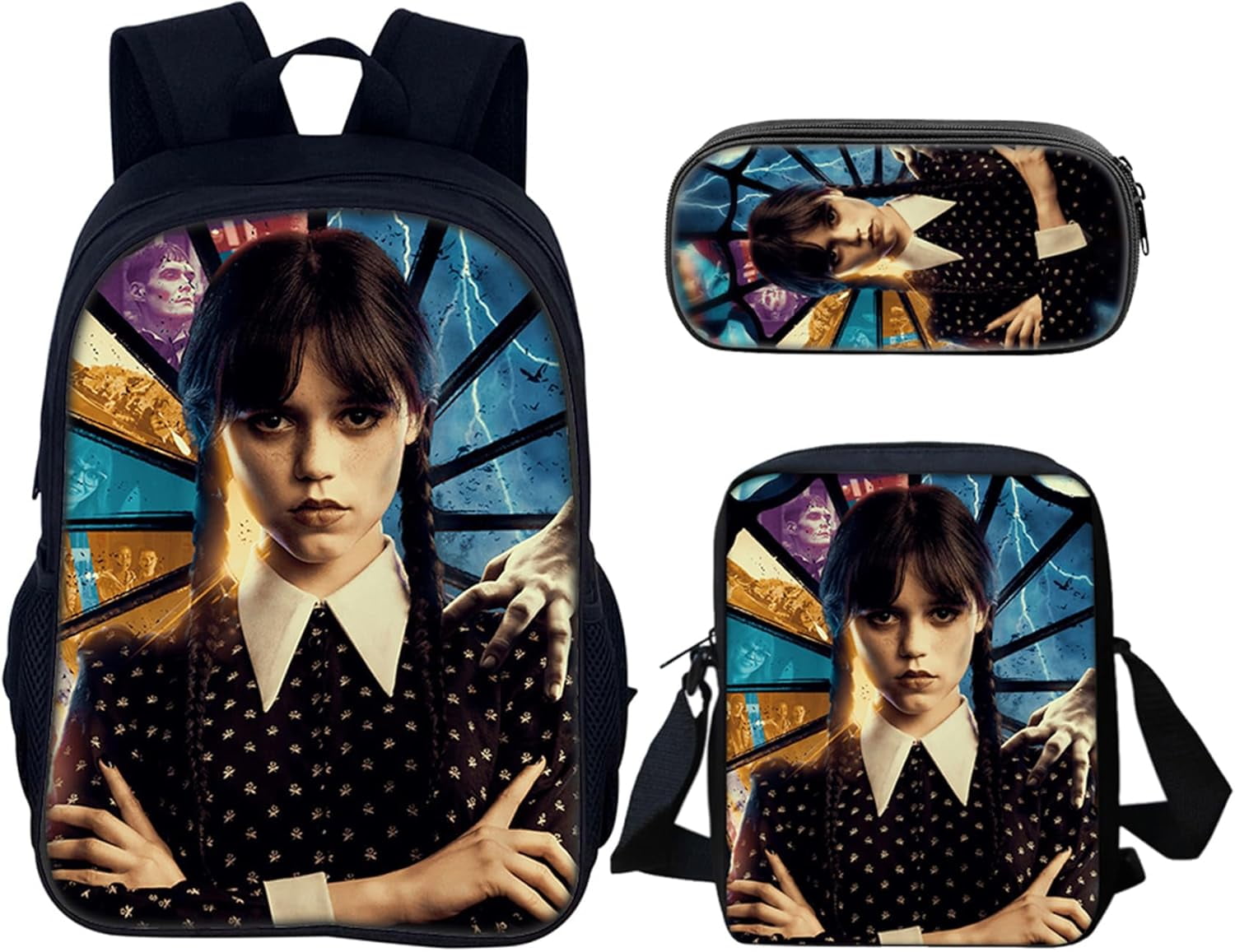 Wednesday Backpack Set Large Capacity Cartoon Laptop Bag with Insulated ...