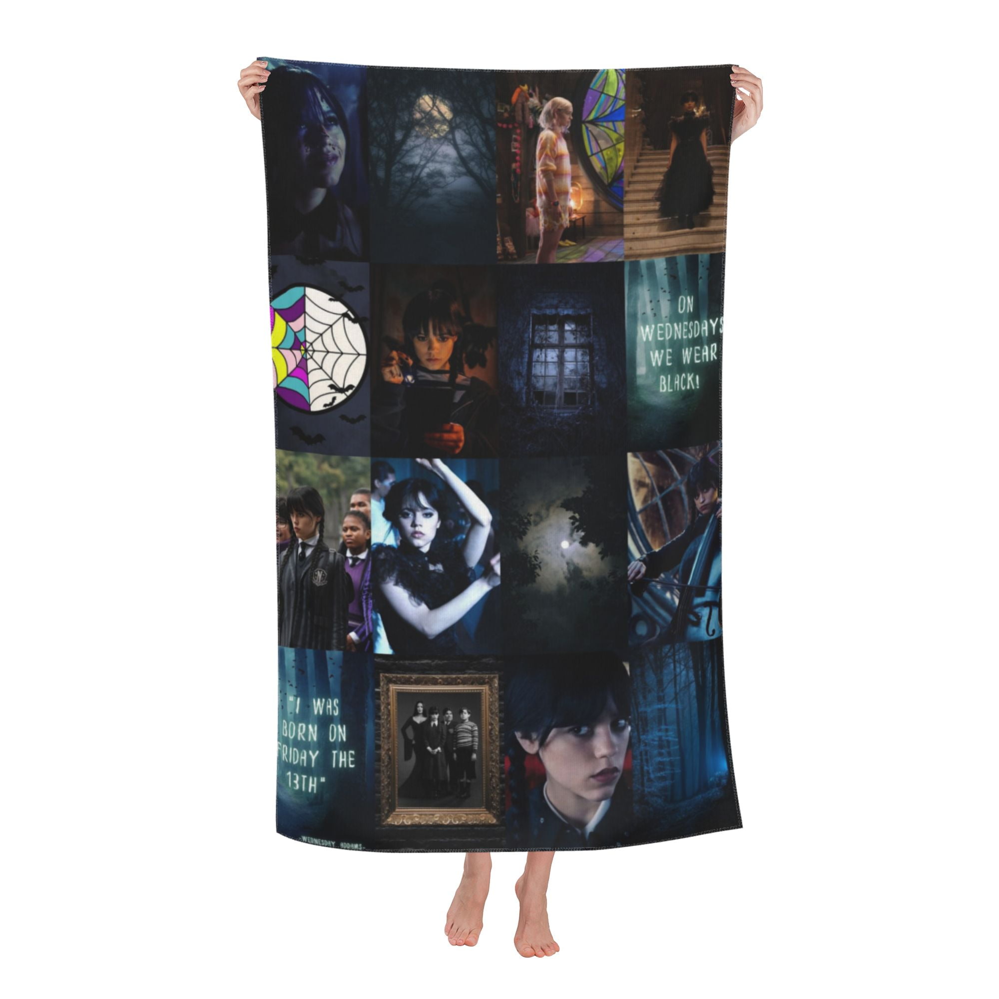 Wednesday Beach Towel, Microfiber Oversized Bath Towel, Super Absorbent ...