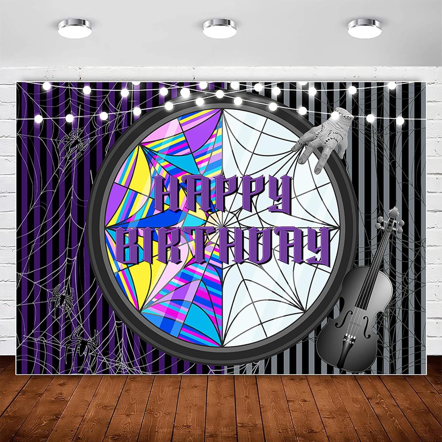 Wednesday Birthday Backdrop Banner Wednesday Addams Party Decorations ...