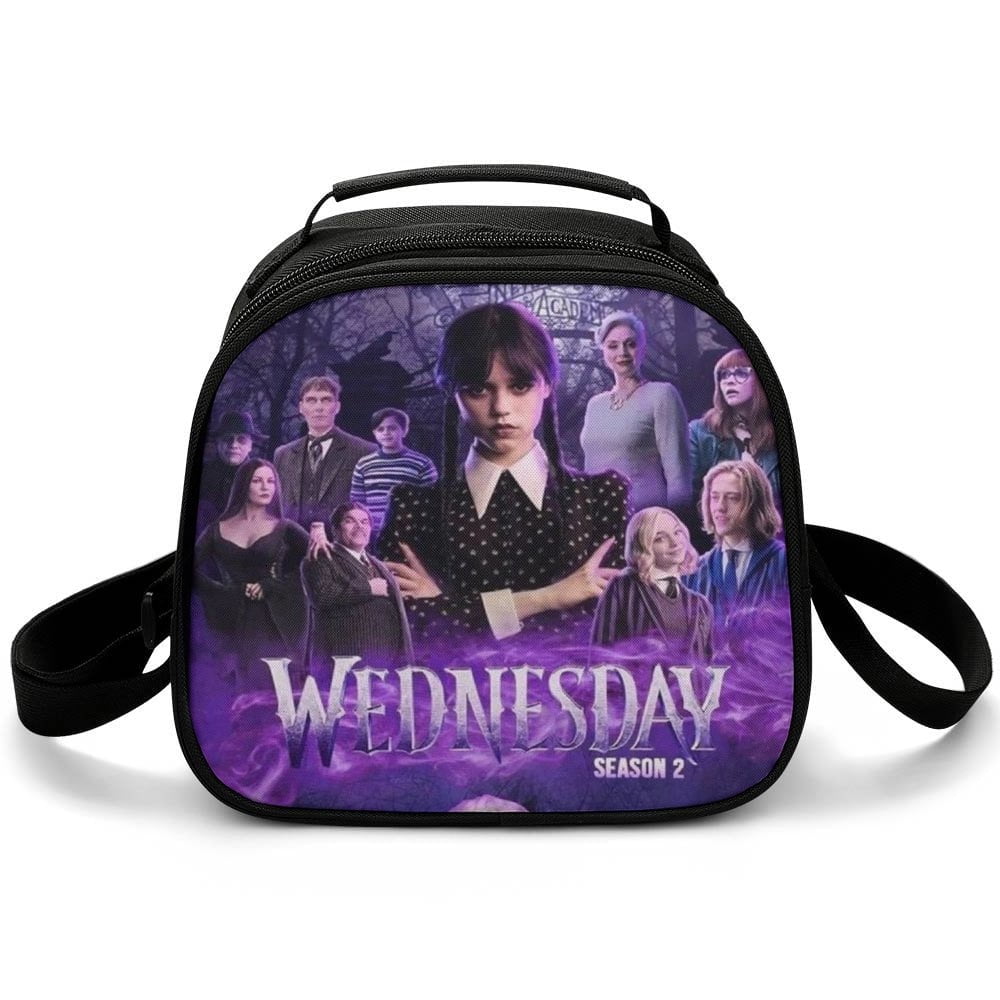Wednesday Cute Anime Puppy Insulated Lunch Bag With Shoulder Strap ...
