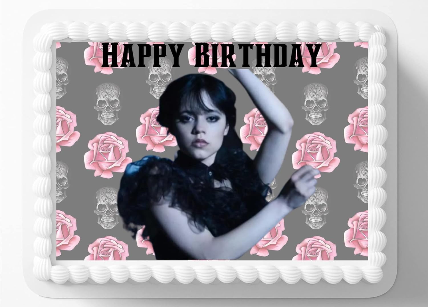 Wednesday Dance Goth Girl Edible Image Edible Cake Topper Frosting ...