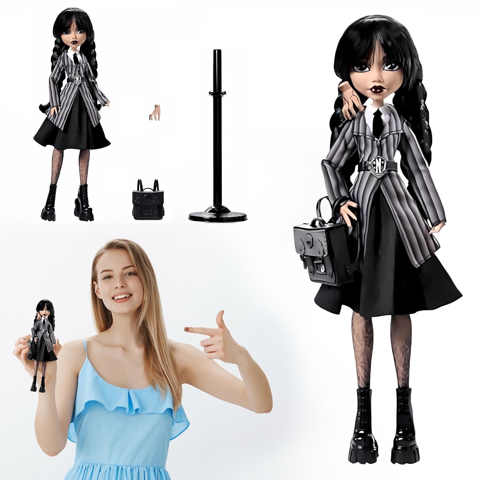 Wednesday Doll 9.8" Wednesday Addams Doll,Small Dolls Kit Ornaments ...