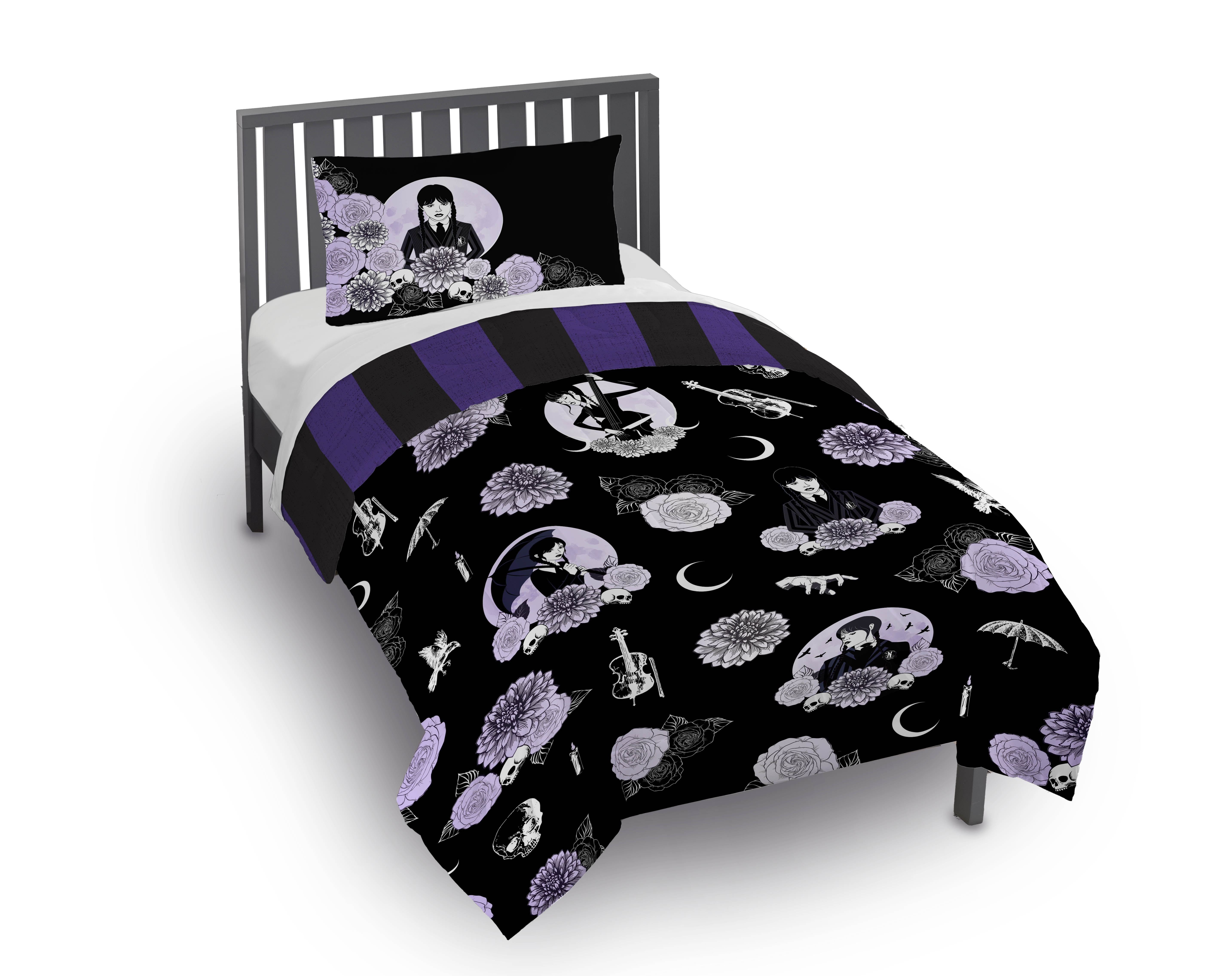MGM Wednesday Addams 2 Piece Twin/Full Size Kids Comforter Set - Soft ...
