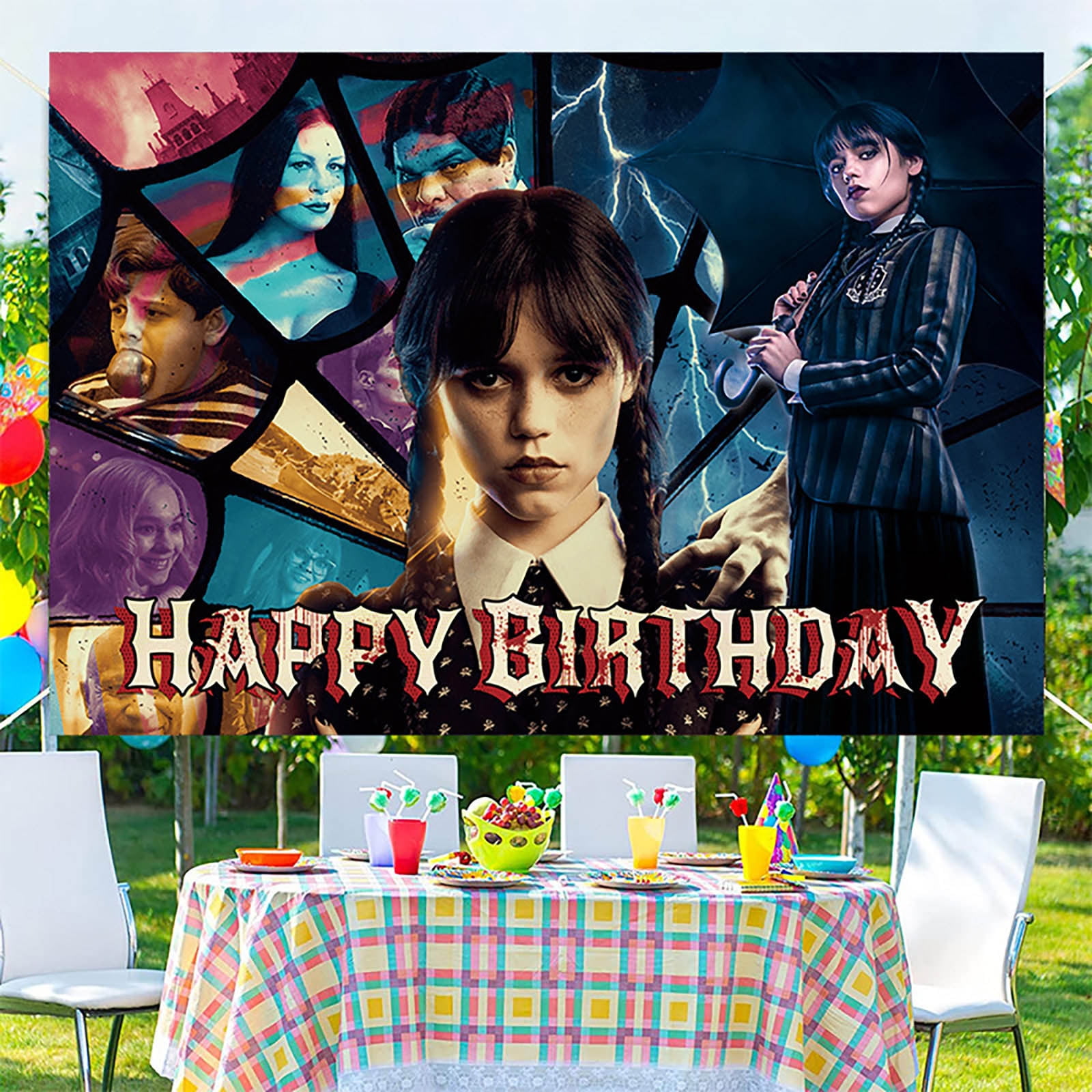 Wednesday Happy Birthday Backdrop 4x5 ft, Wednesday Birthday Backdrop ...