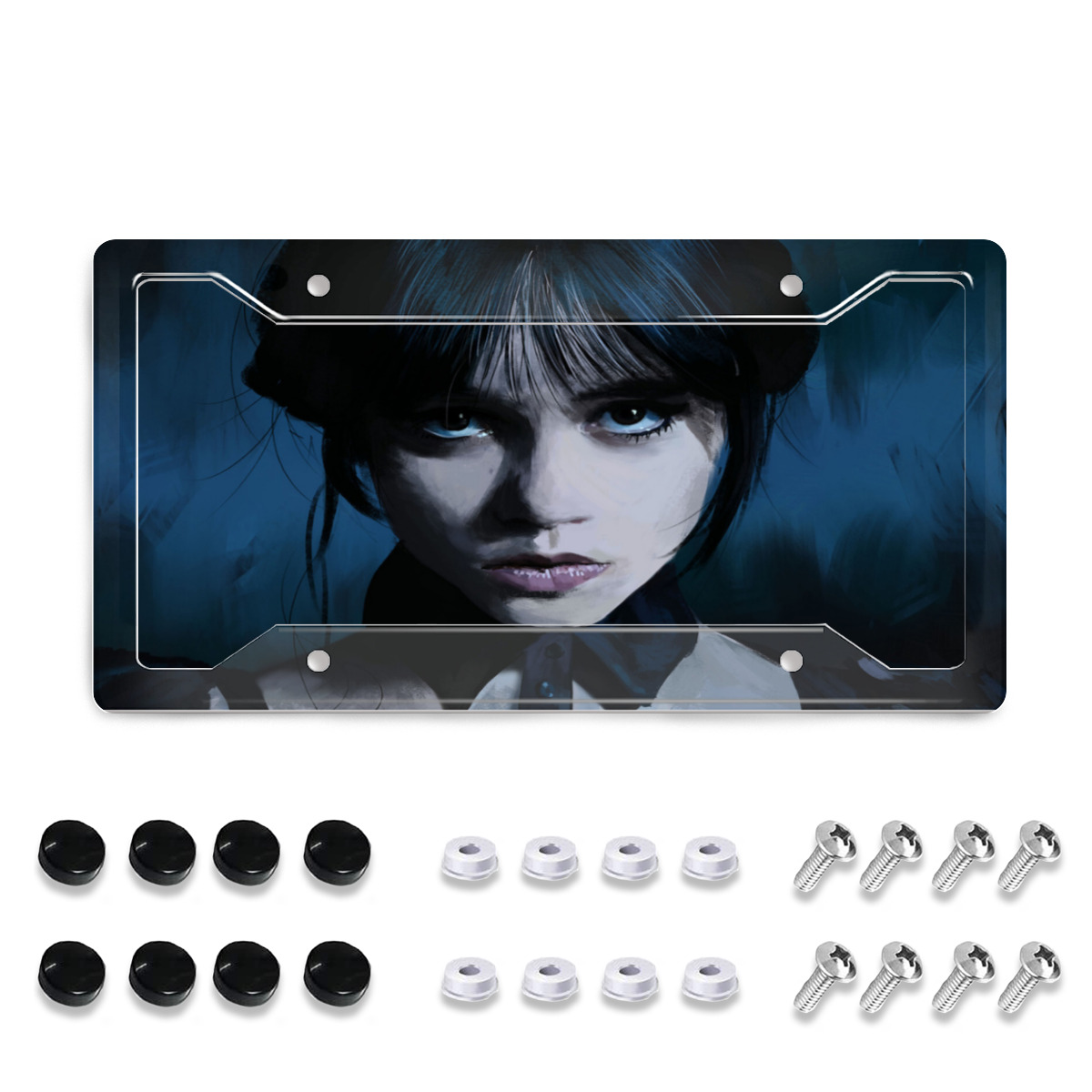 Wednesday License Plate Frame Set - 4-hole License Plate Frame ...