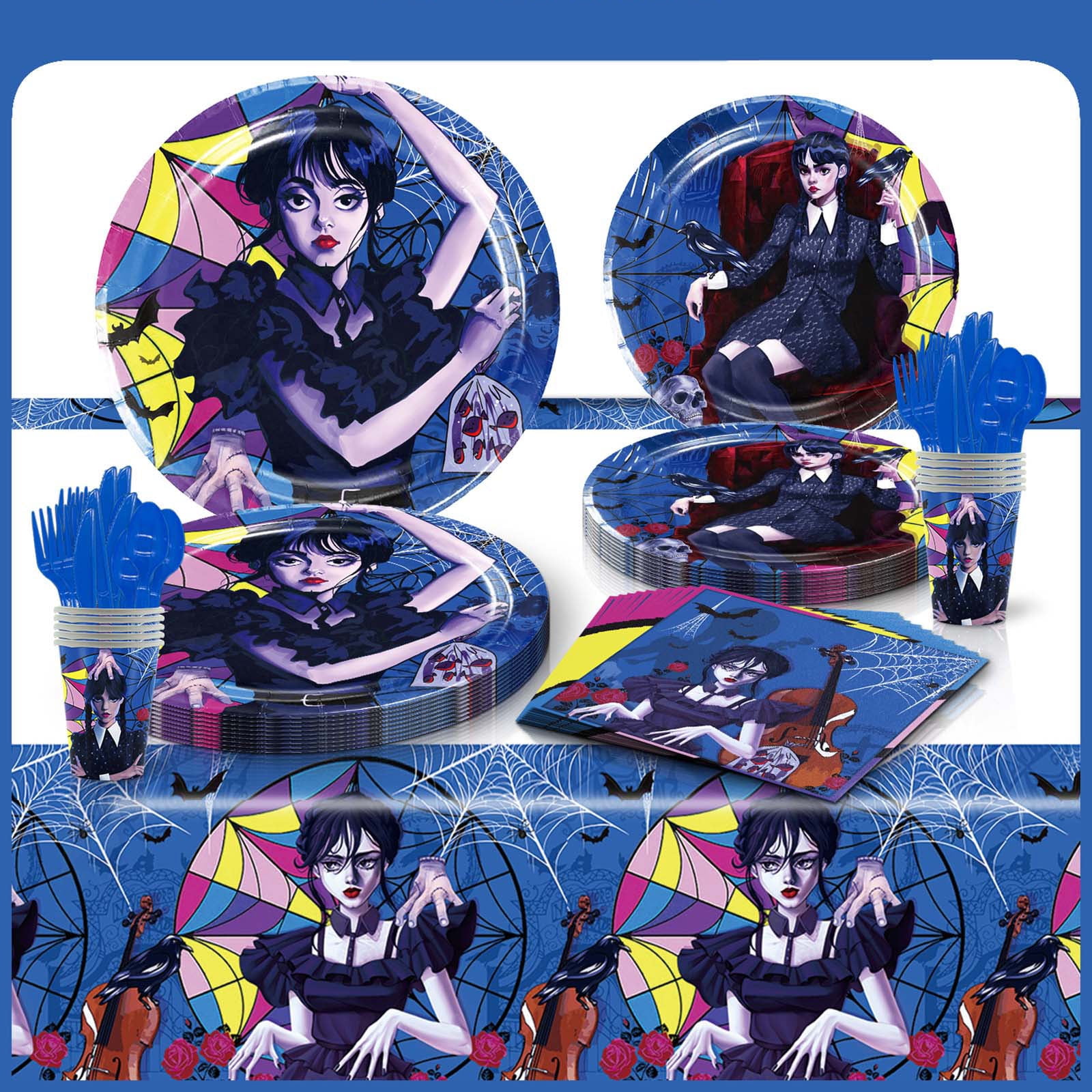 Wednesday New Addams Party Decorations,8 Sets Per Settemporary Tattoos ...