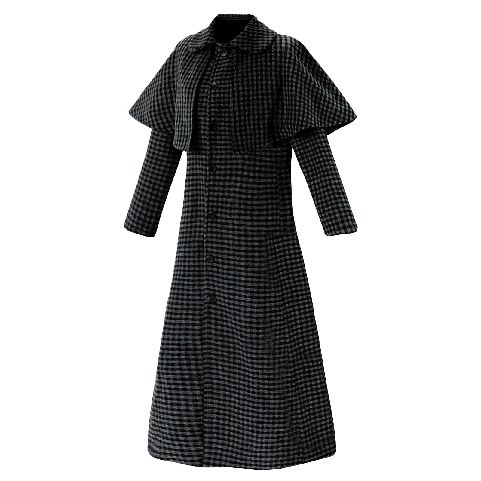 Wednesday S2 Cosplay Costume, Adult Overcoat Checkered Long Coat Jacket ...