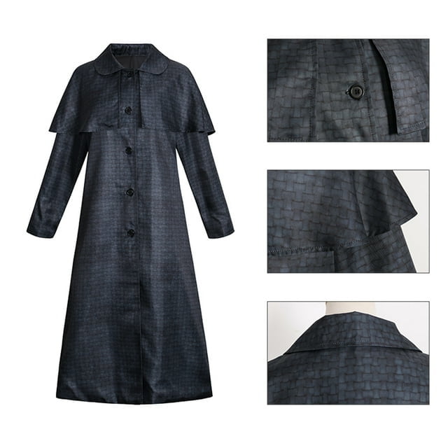 Wednesday S2 Cosplay Costume, Adult Overcoat Checkered Long Coat Jacket ...