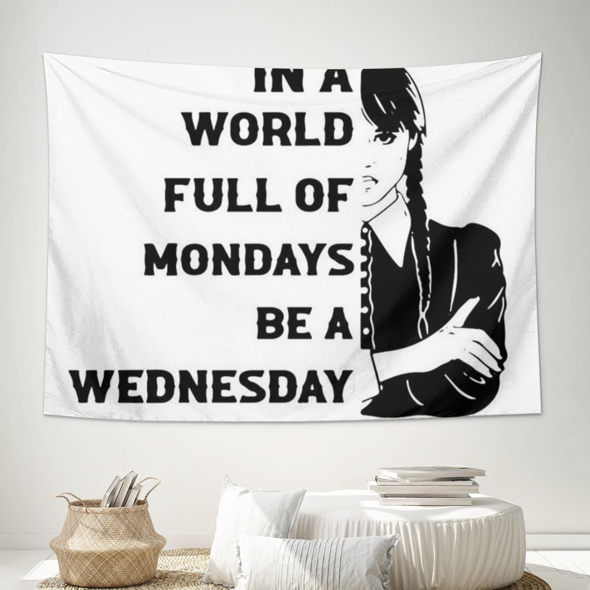 Wednesday Tapestry 60x50 Inch Cartoon Wall Hanging Anime Tapestry for ...