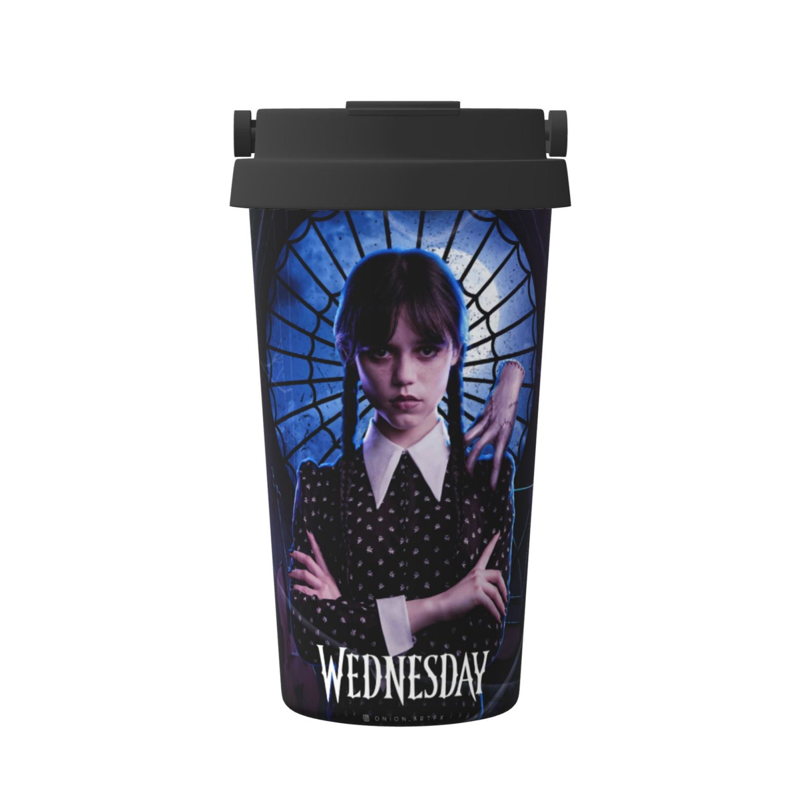 Wednesday Travel Coffee Mug, Insulated Coffee Mug with Lid, Spill Proof ...