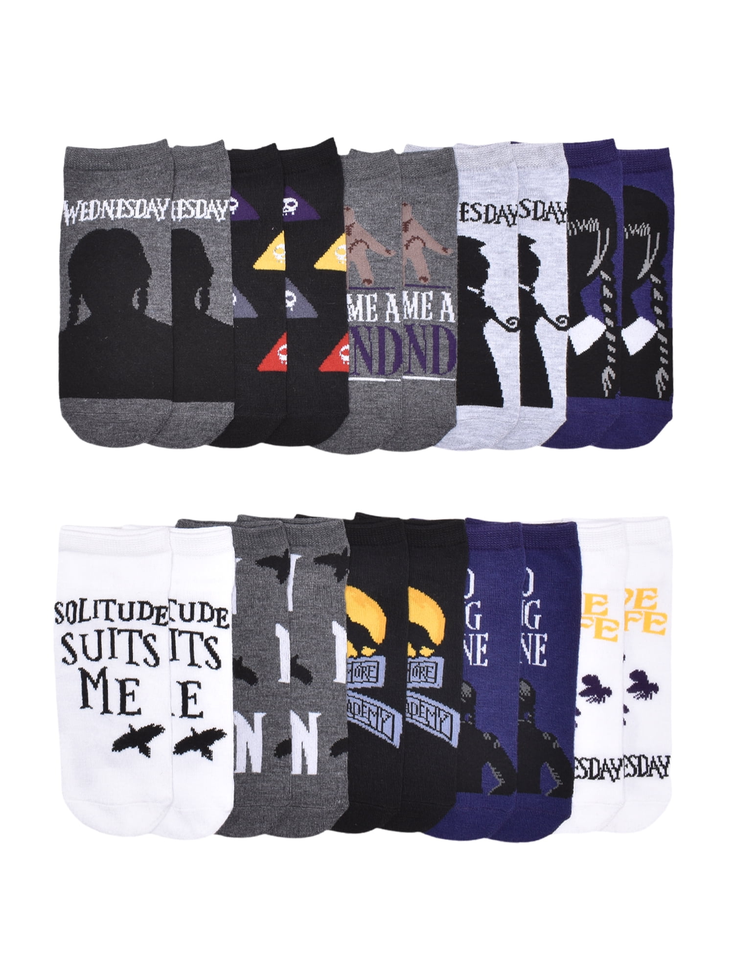 Wednesday Womens 10-Pack Low-Cut Socks, Sock Size 9-11 - Walmart.com