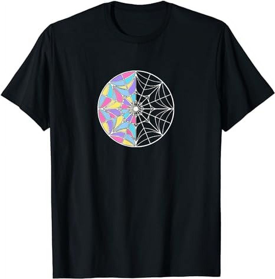 Wednesdays Window Colorful Round Stained Glass Web Window T-Shirt ...