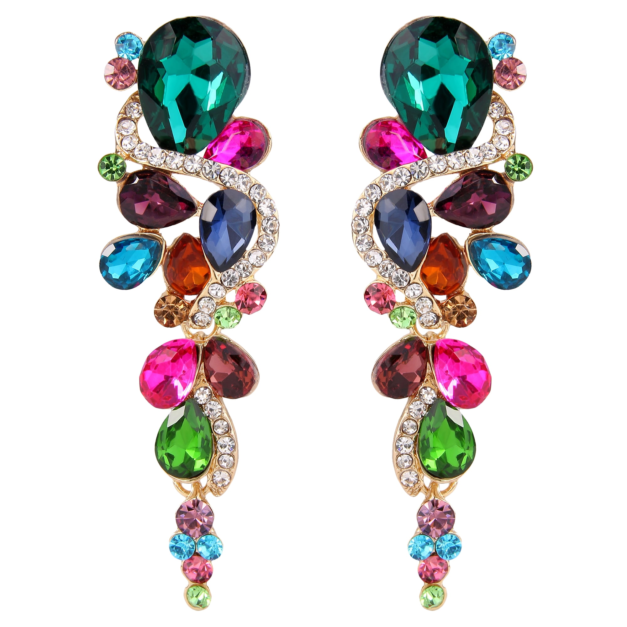 Wedure Wedding Bridal Dangle Earrings for Women Bohemian Boho Crystal ...