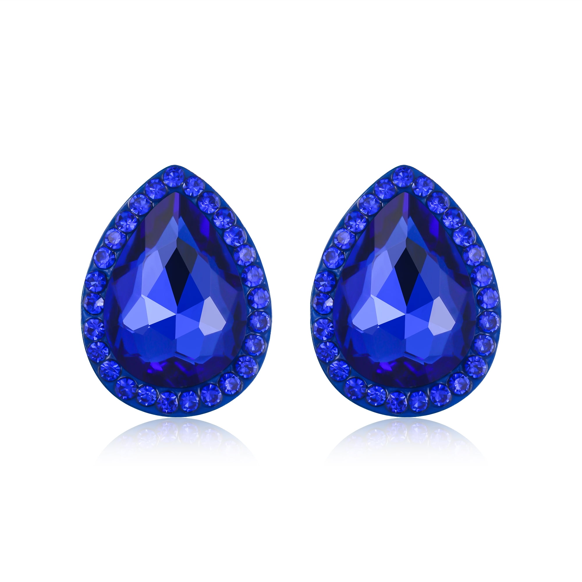 Wedure Wedding Teardrop Austrian Crystal Stud Earrings for Bride ...