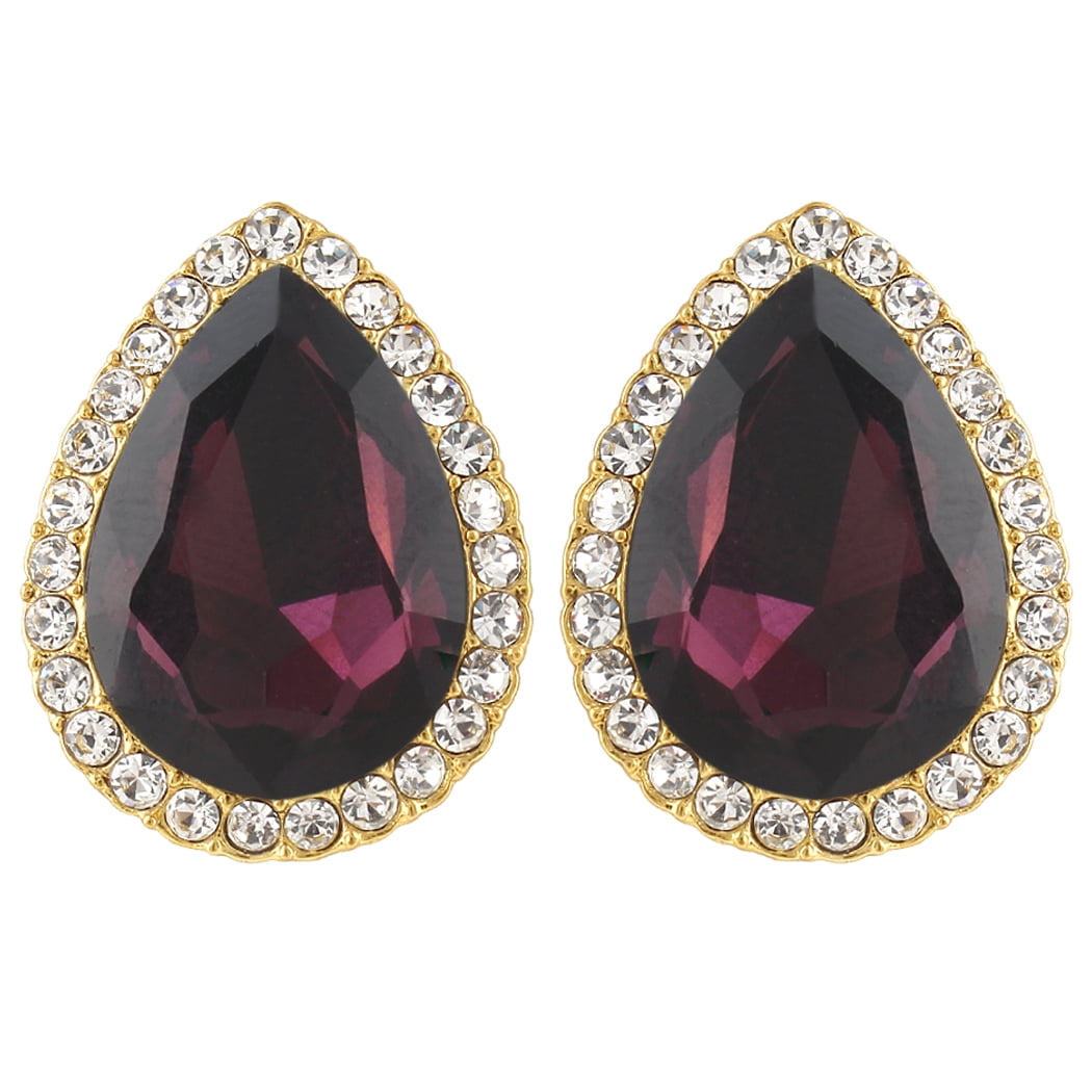 Wedure Wedding Teardrop Austrian Crystal Stud Earrings for Bride ...