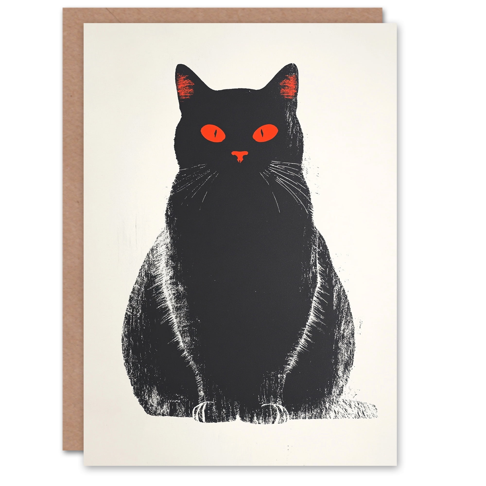 Wee Blue Coo Spooky Creepy Black Cat Red Eye Trick or Treat Haunted ...