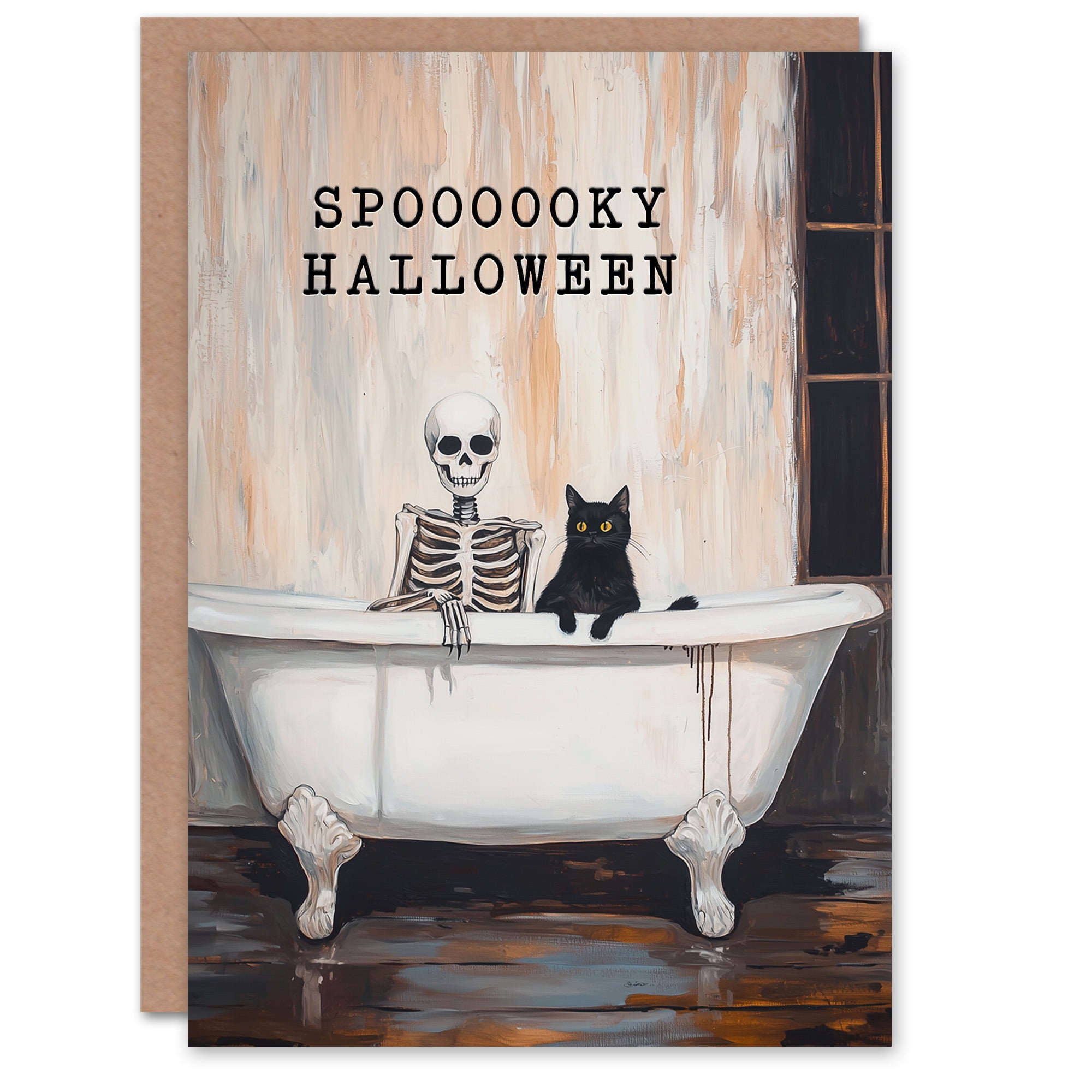 Wee Blue Coo Spooky Fun Black Cat and Skeleton Trick or Treat Haunted ...