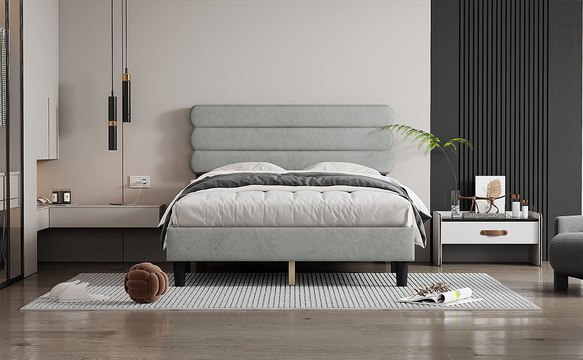 Wee Full Size Bed Frame - Light Gray - Walmart.com