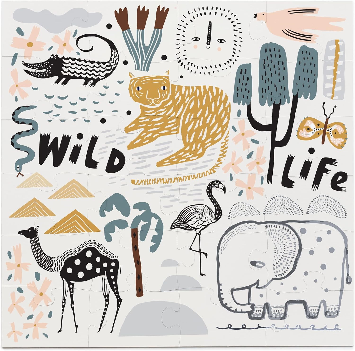 Wee Gallery Wild Life Floor Puzzle - Jumbo Jigsaw Floor Puzzles for ...