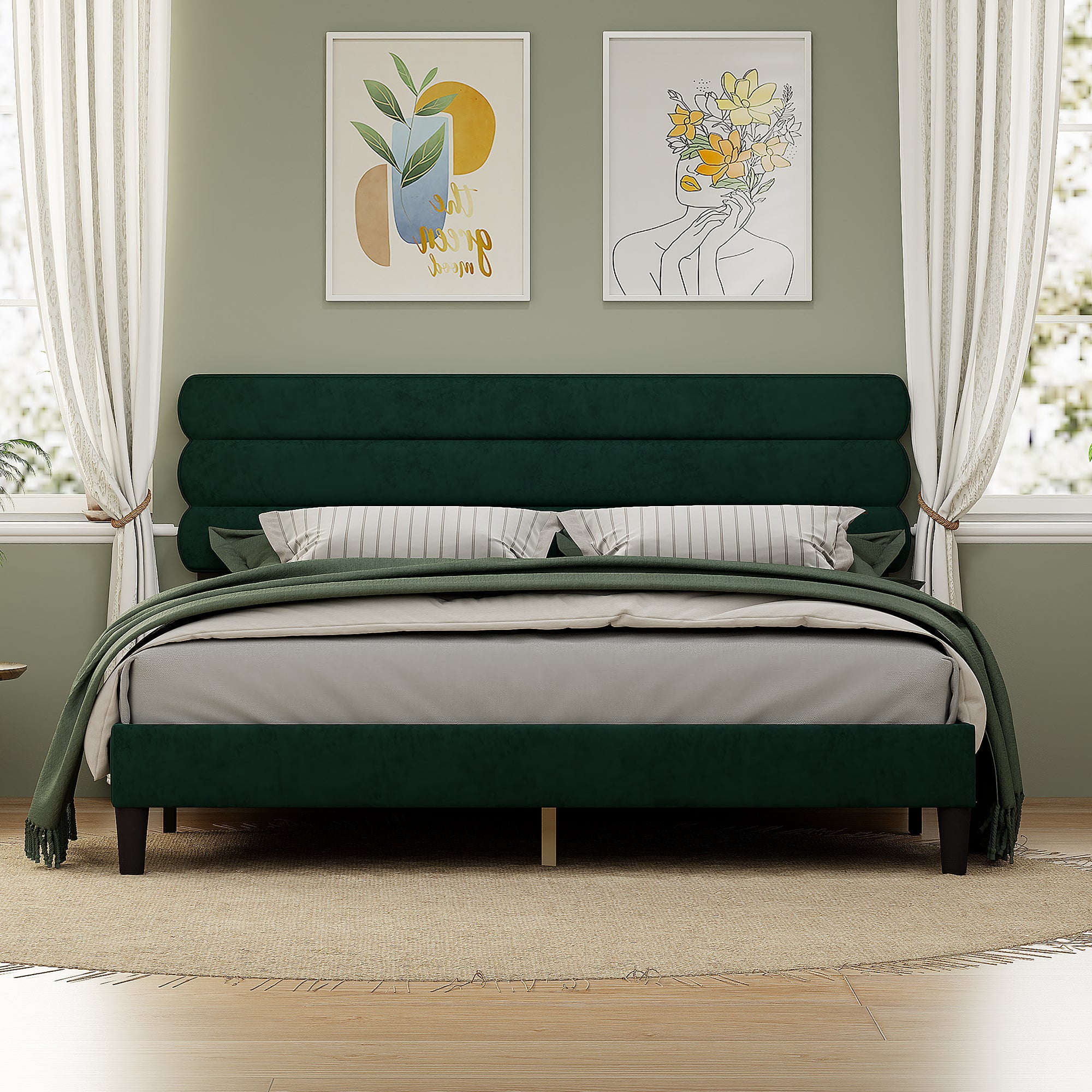 Wee King Size Bed Frame - Dark Green - Walmart.com