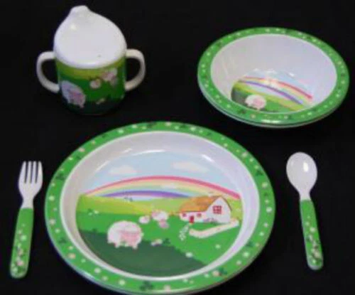 Wee Ones 5 Piece Children'S Dish Set Irish Sippy Cup Plate/ Bowl Spoon ...
