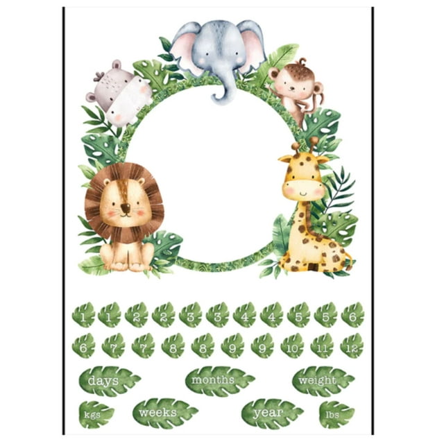Wee Safari Milestone Panel 43x60 Childrens Cotton Fabric by Northcott ...