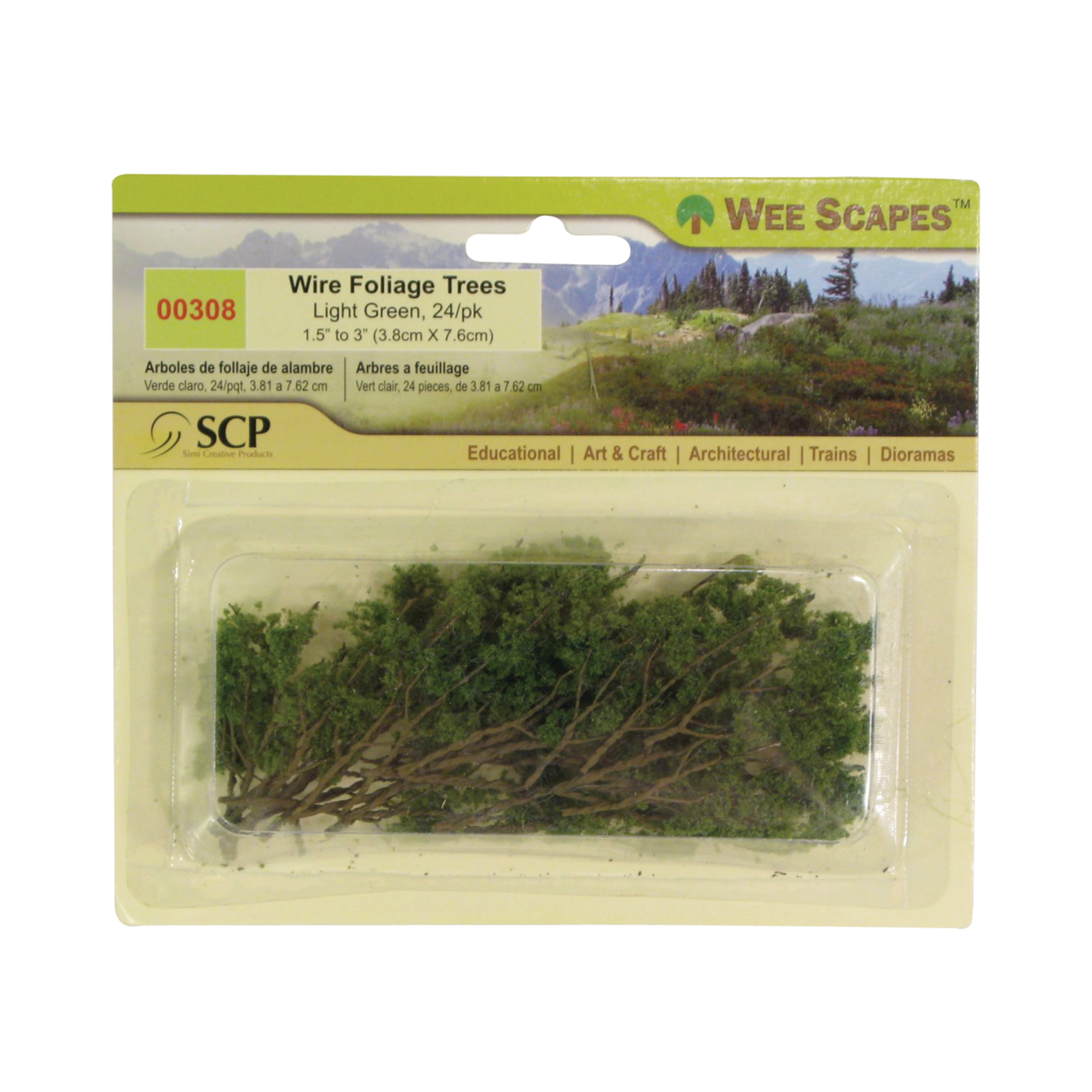 Wee Scapes Wire Trees, 1.5" to 3", 24/Pkg., Light Green - Walmart.com