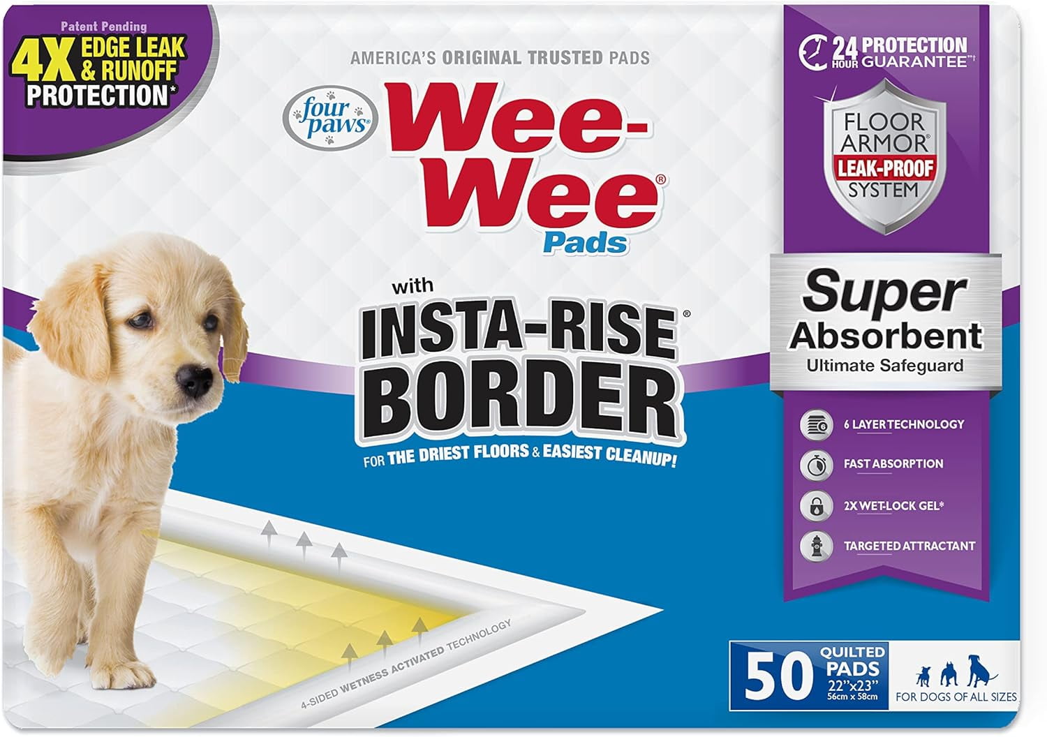 Wee-Wee Super Absorbent Unscented Pee Pads for Dogs & Puppies with ...