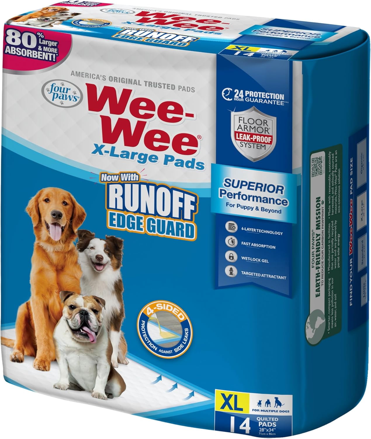 Wee-Wee Superior Performance Unscented Extra-Large Pee Pads for Dogs ...