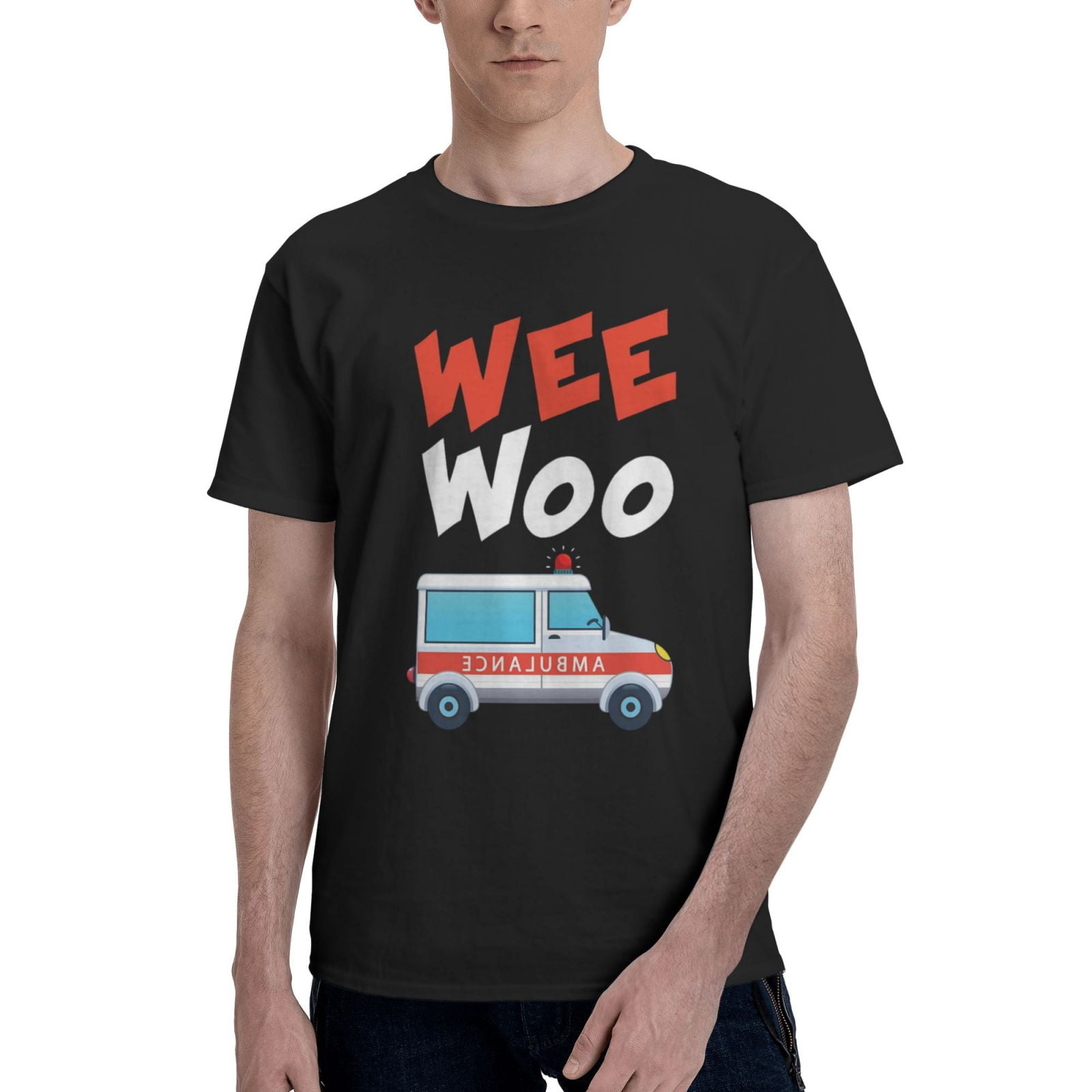 Wee Woo Ambulance Amr Funny EMS EMT Mens TShirts Casual Fit Short ...