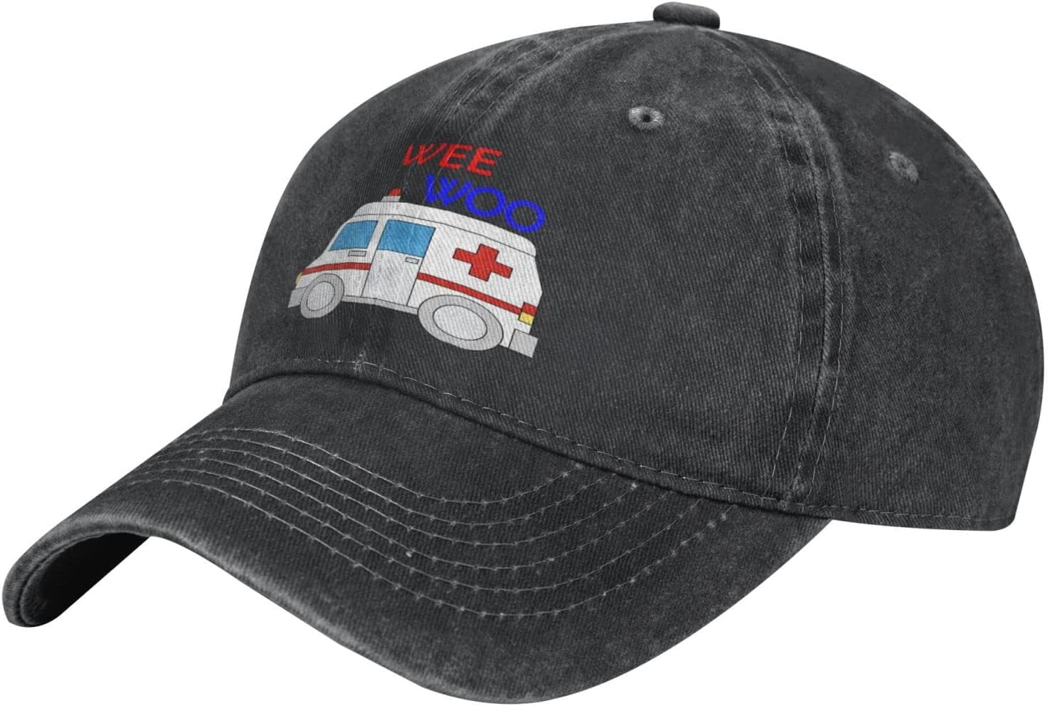 Wee Woo Ambulance Amr Funny EMS EMT Paramedic Adjustable Snapback Cap Baseball Cap Vacation ...