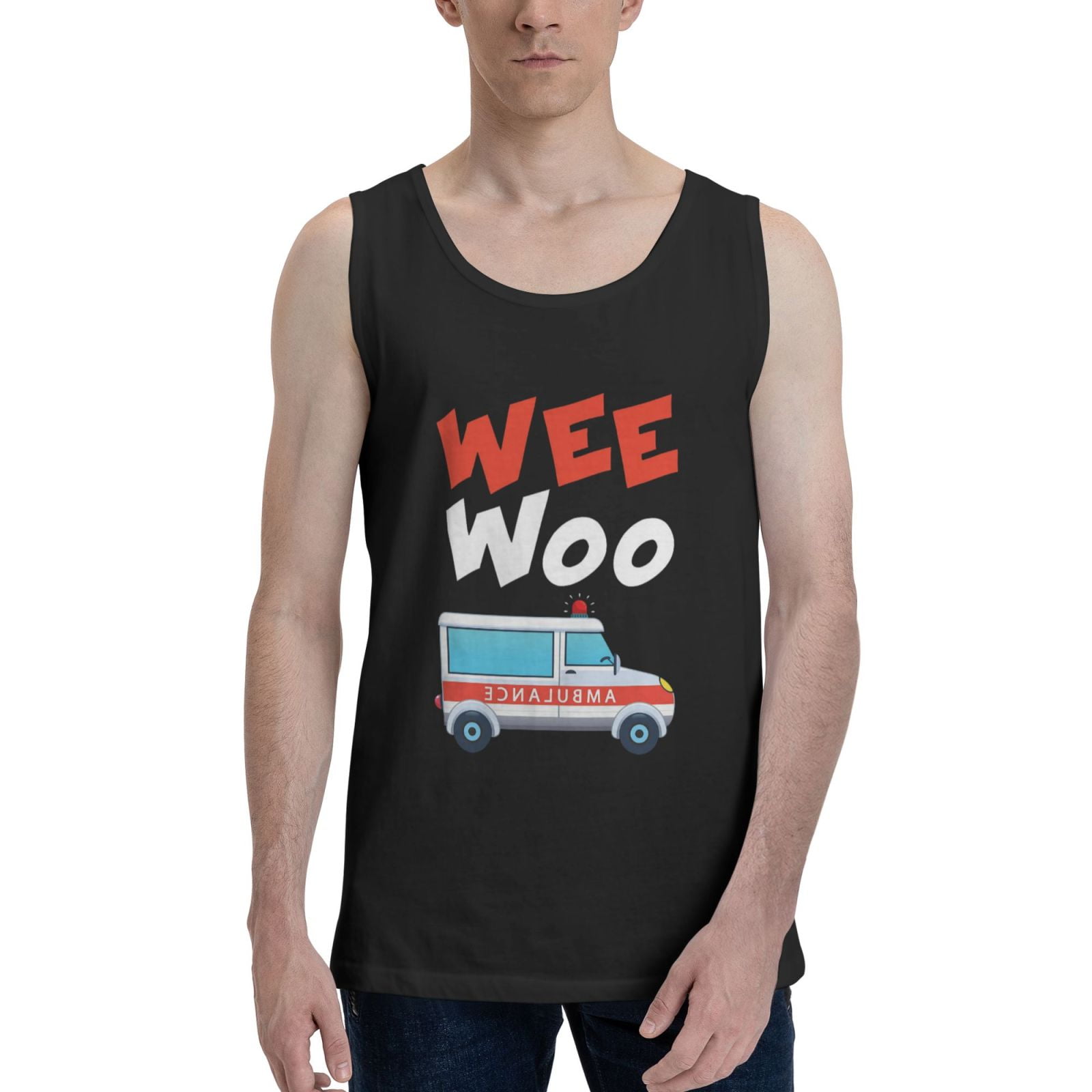 Wee Woo Ambulance Amr Funny EMS EMT Workout Tank Tops Gym Muscle Tee Bodybuilding Fitness ...