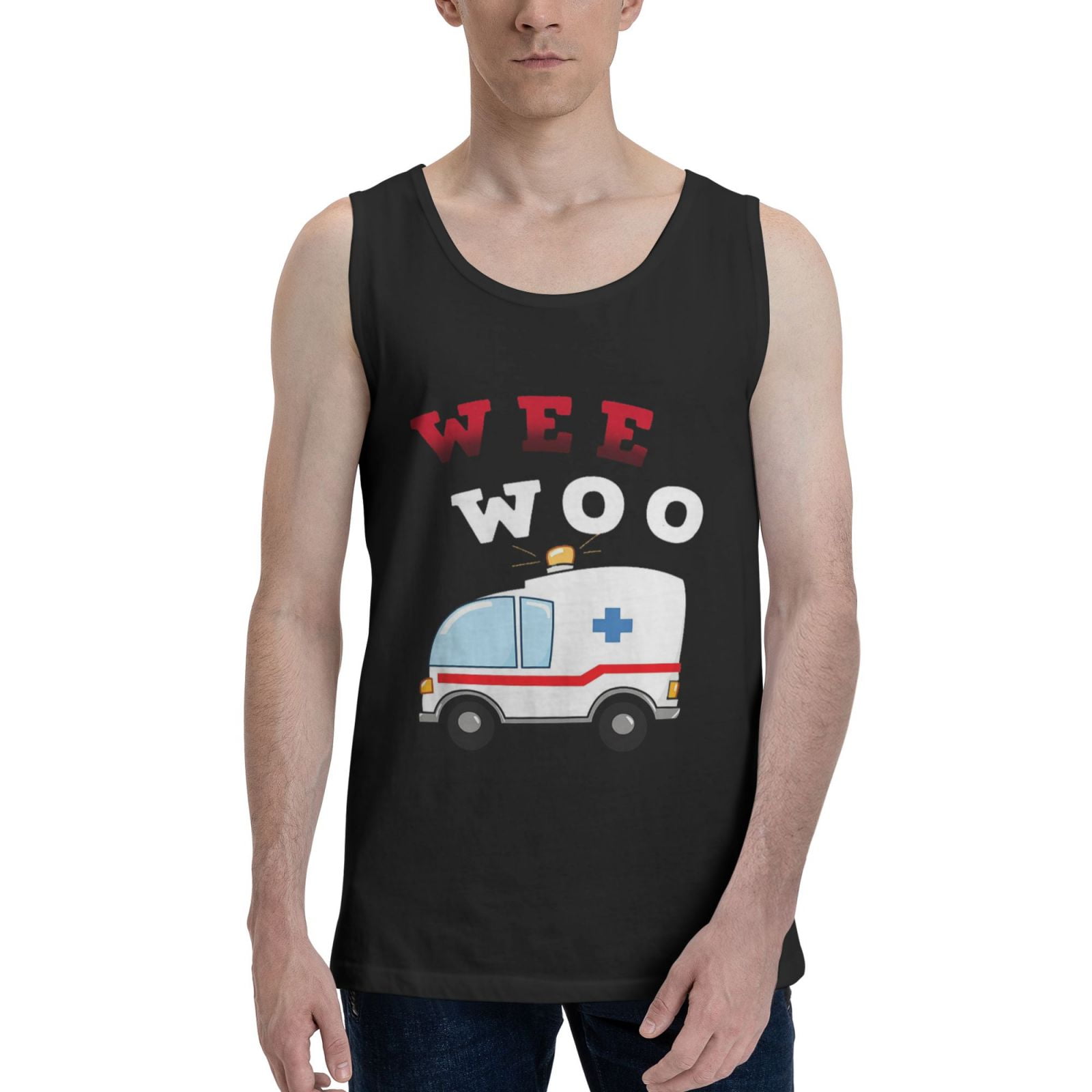 Wee Woo Ambulance Amr Funny EMS EMT Workout Tank Tops Gym Muscle Tee Bodybuilding Fitness ...