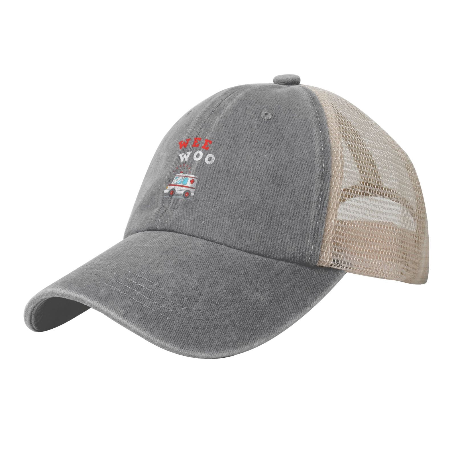 Wee Woo Ambulance Amr Funny Ems Emt Cowboy Mesh Baseball Cap Vintage ...