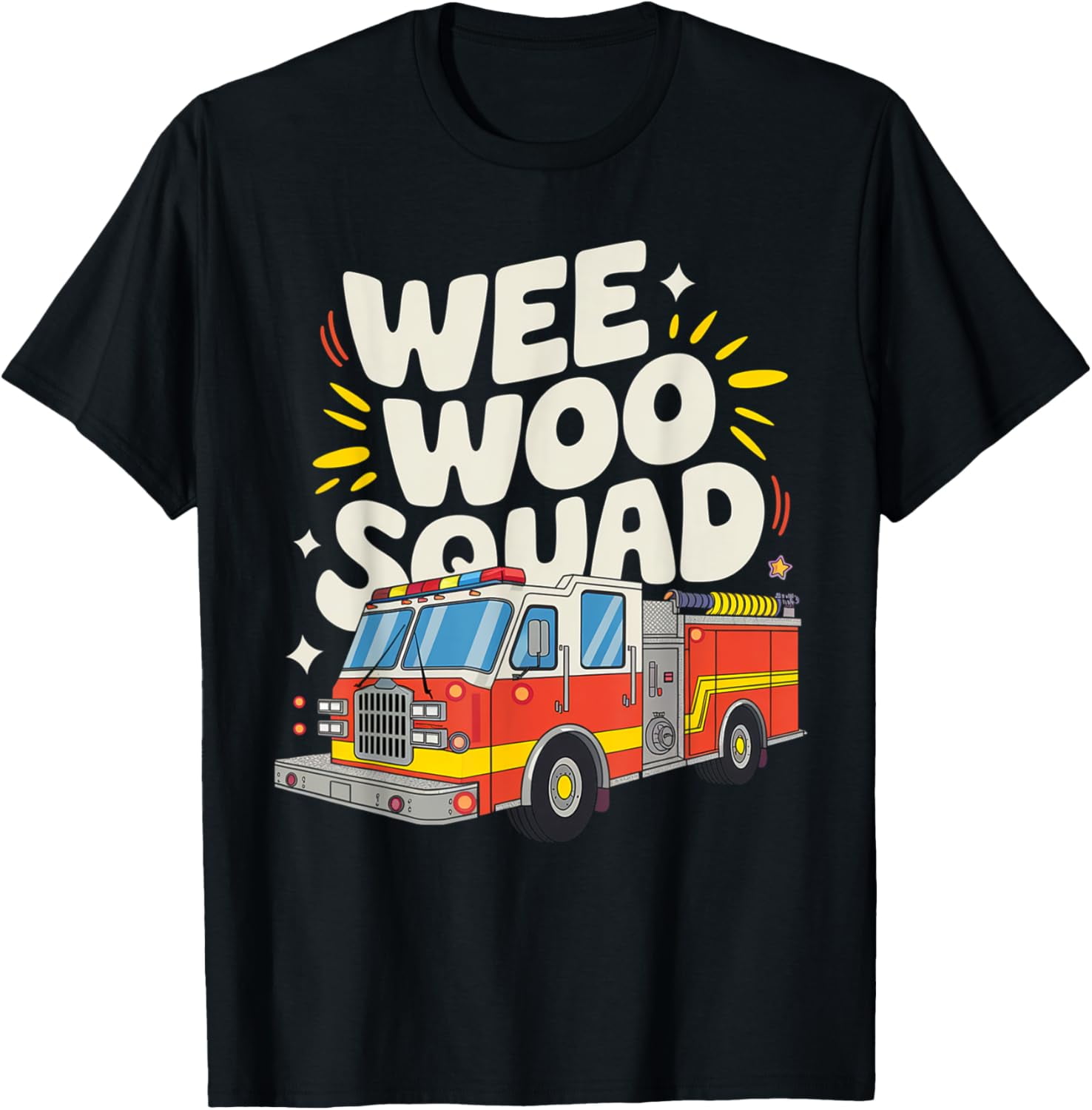 Wee Woo Squad Fire Truck Funny Firefighter T-Shirt - Walmart.com