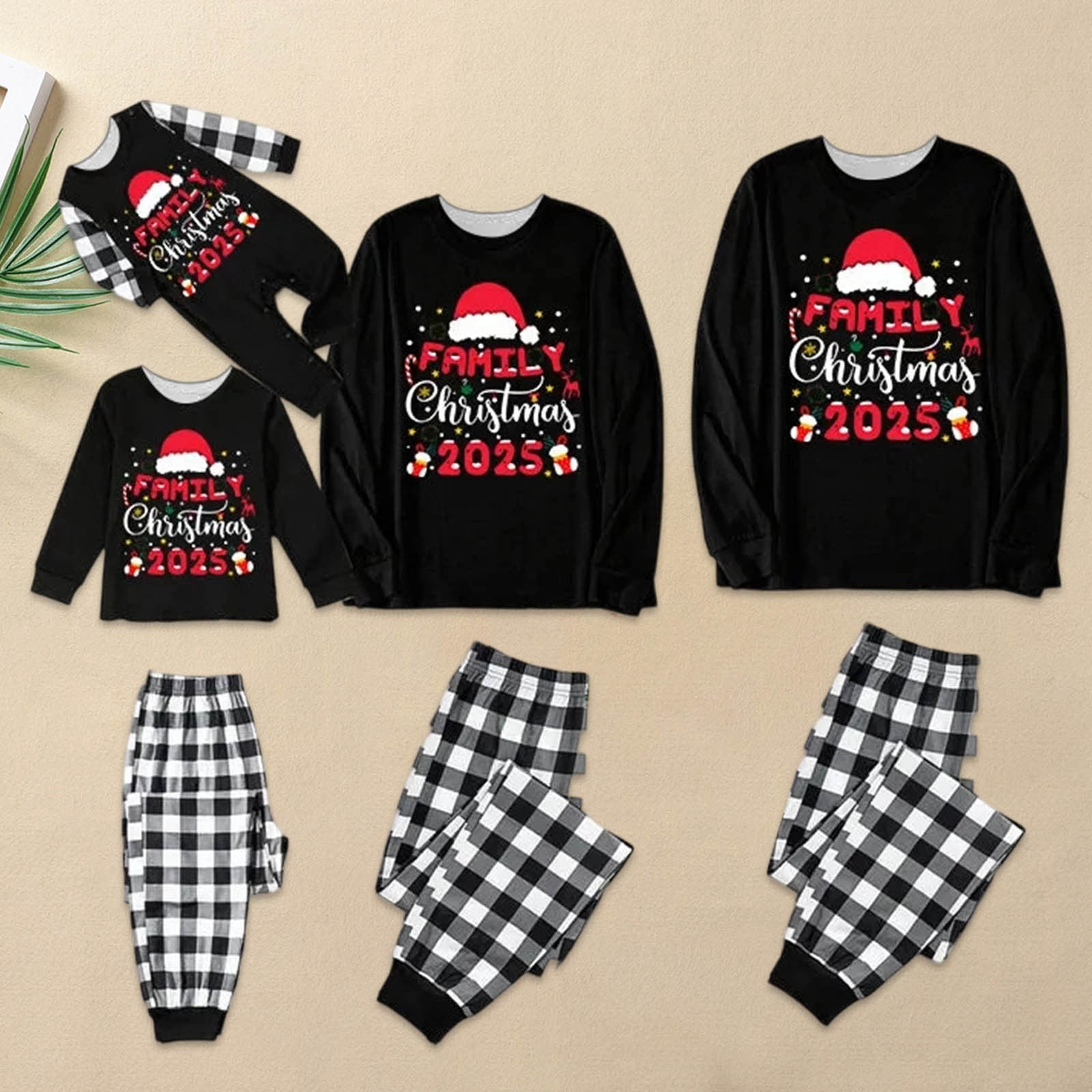WeeBloom Christmas Pajamas Family Matching Tops and Pj Pants Set Cozy ...