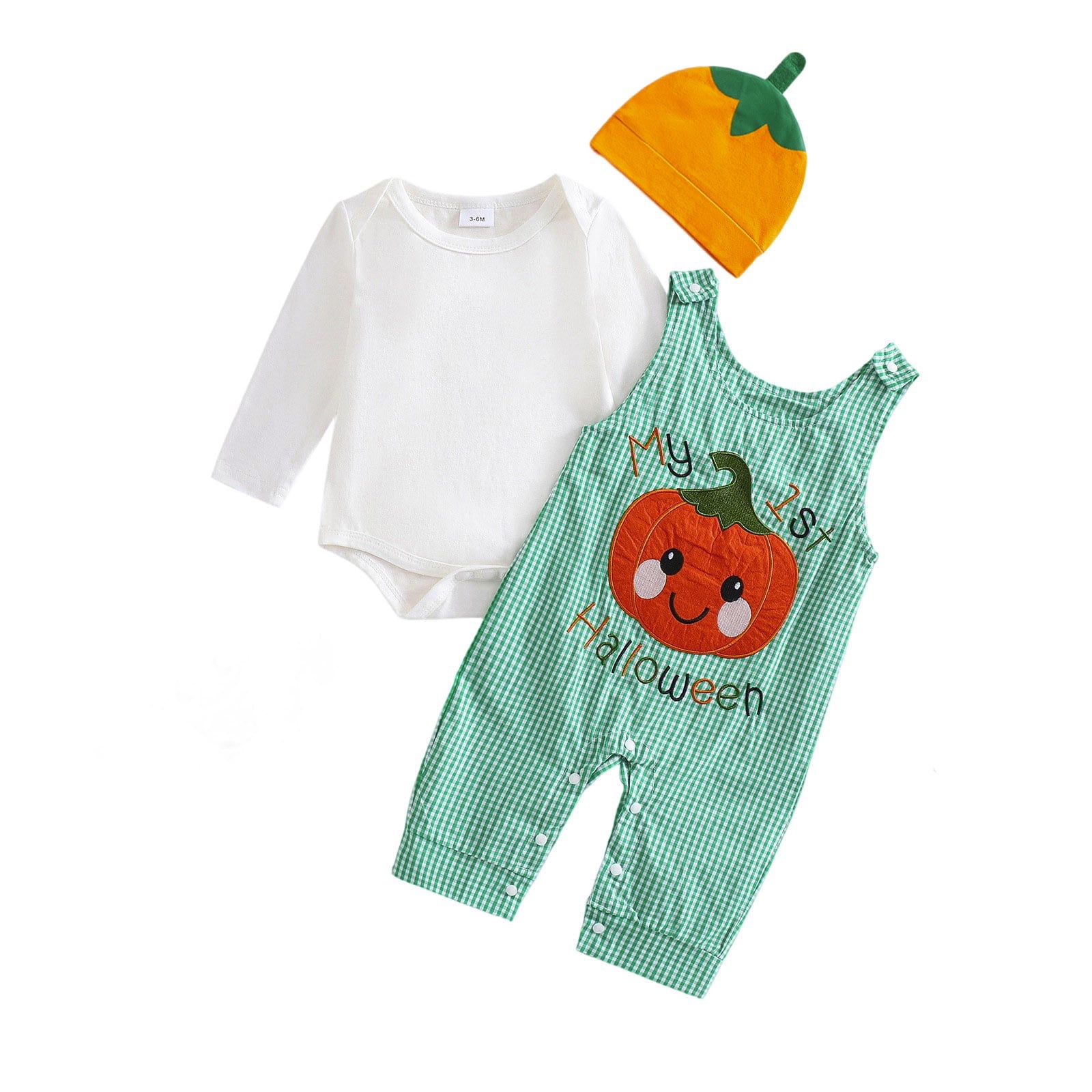 WeeBloom Girls Fall Outfits Halloween 3 Piece Set Embroidered Pumpkin ...