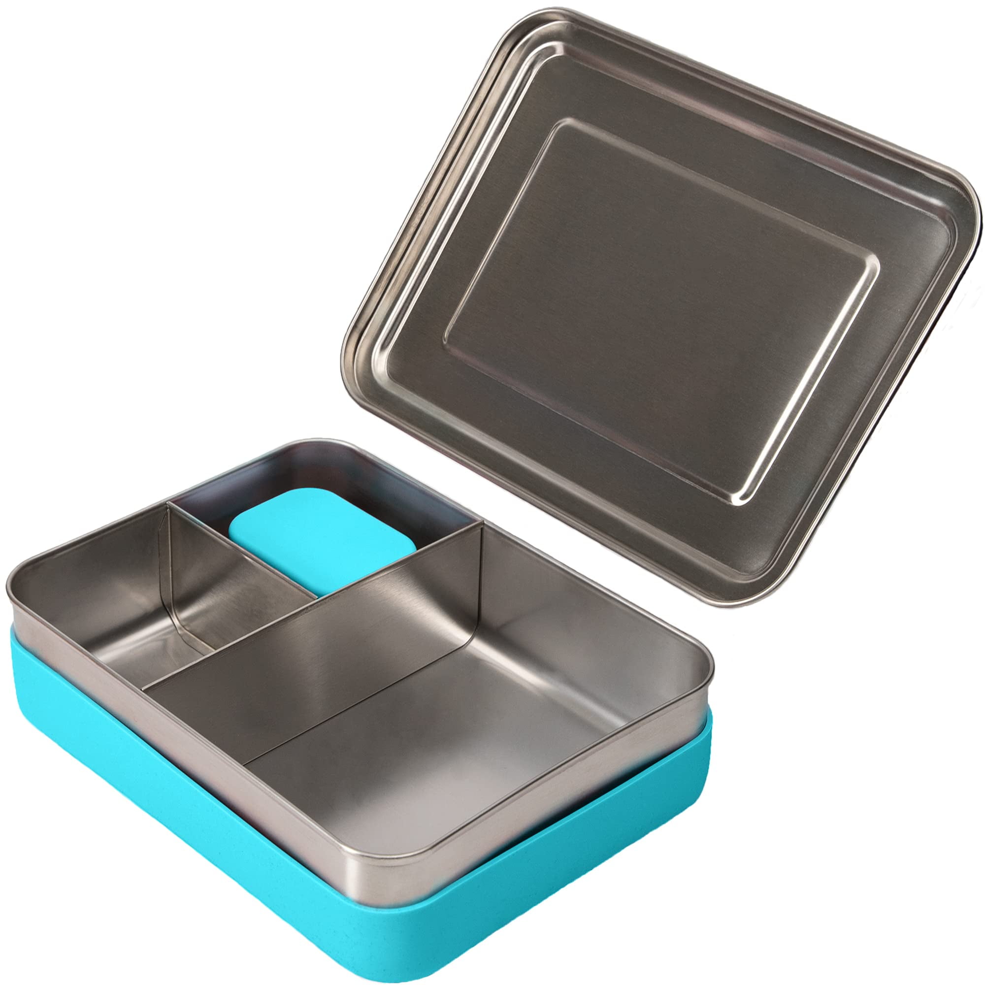WeeSprout 18/8 Stainless Steel Bento Box (Large) - 3 Compartment Lunch ...