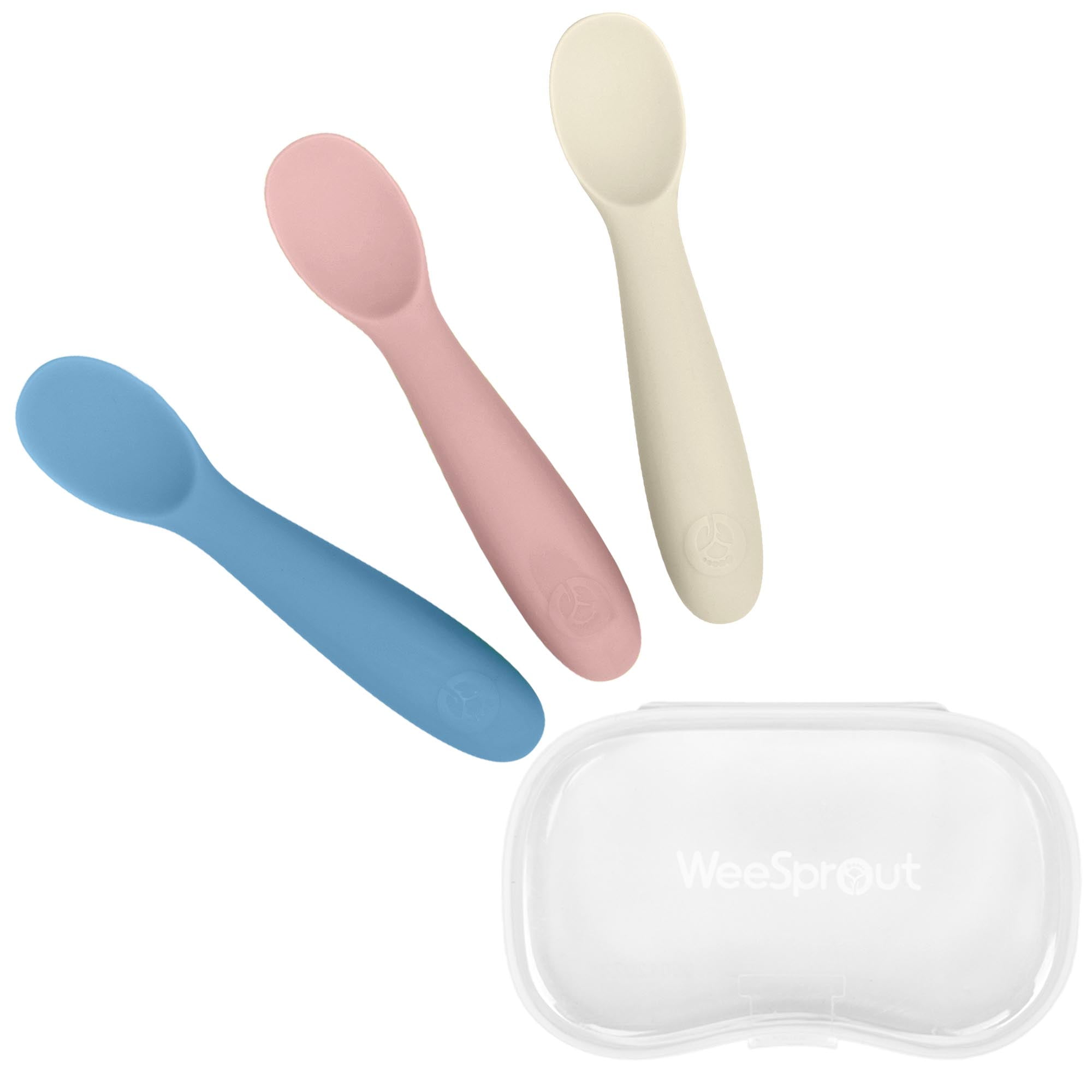 WeeSprout Baby Spoons for Self Feeding, Soft & Durable Silicone for ...