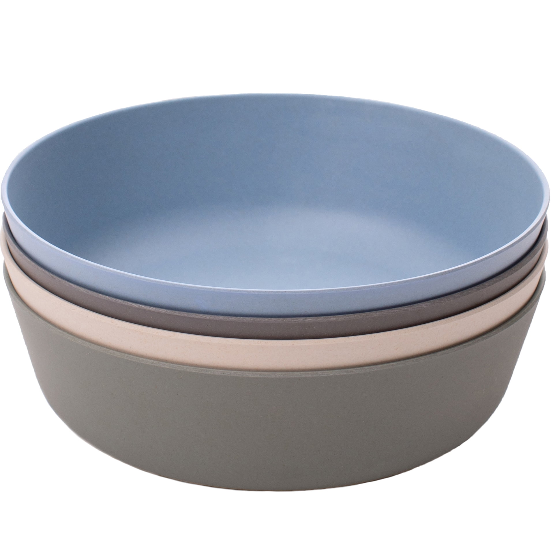 WeeSprout Bamboo Kids Bowls, Set of Four Kid-Sized Dinnerware, Cereal ...