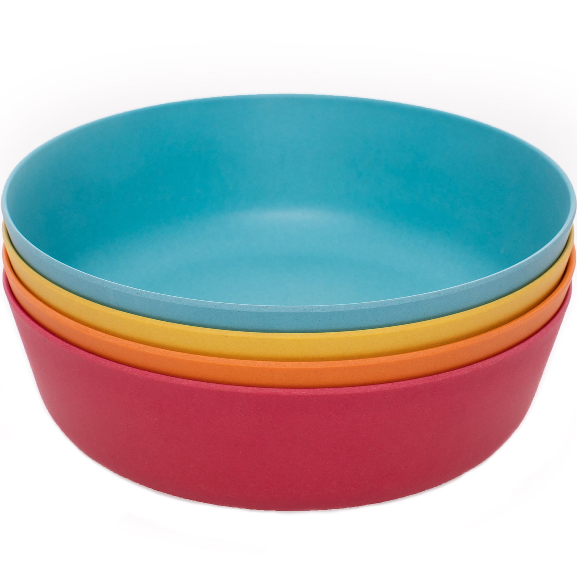 WeeSprout Bamboo Kids Bowls, 15 oz, Set of 4, Durable, Toddler-Safe ...