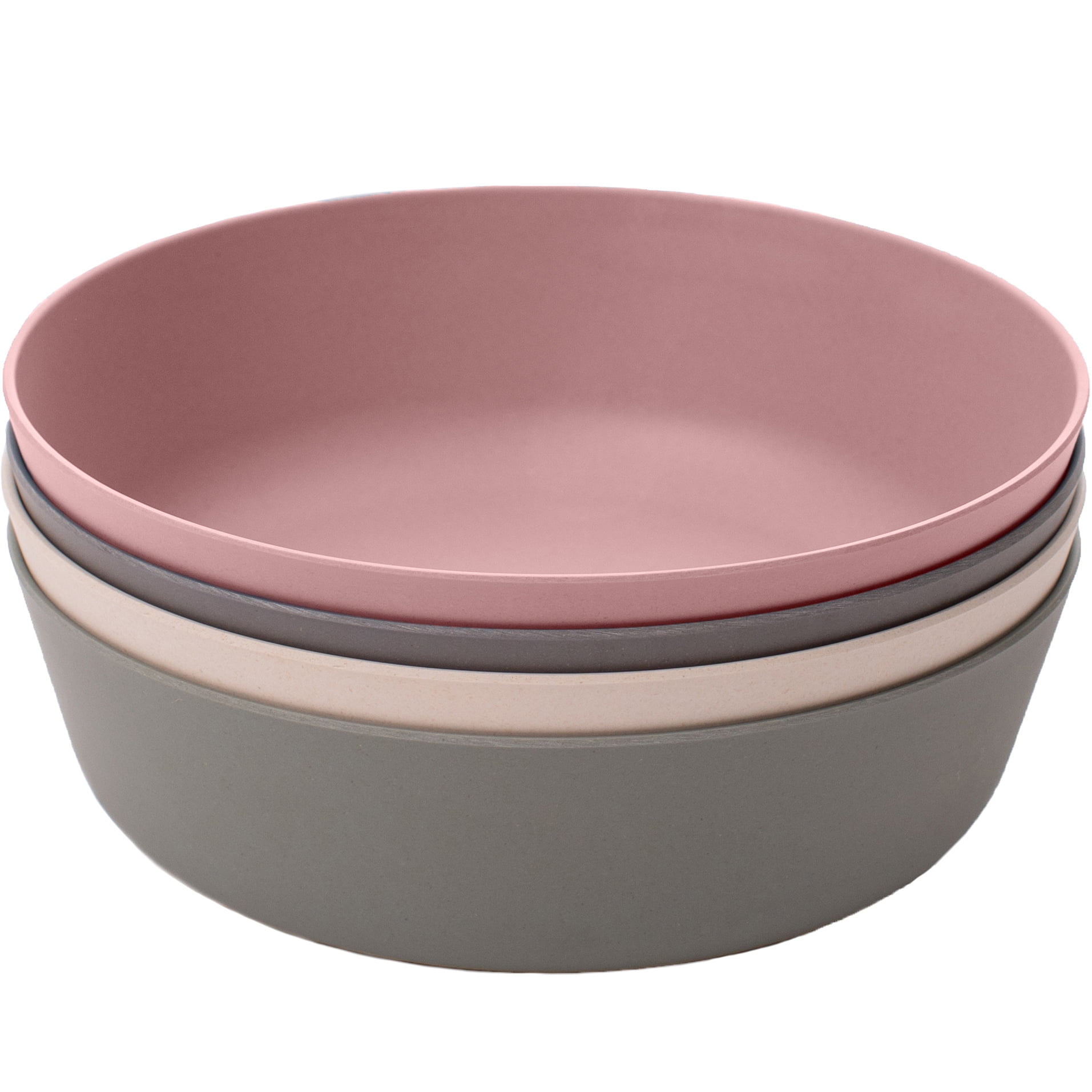 WeeSprout Bamboo Kids Bowls, Set of 4, 15 oz, Durable Kid Dinnerware ...