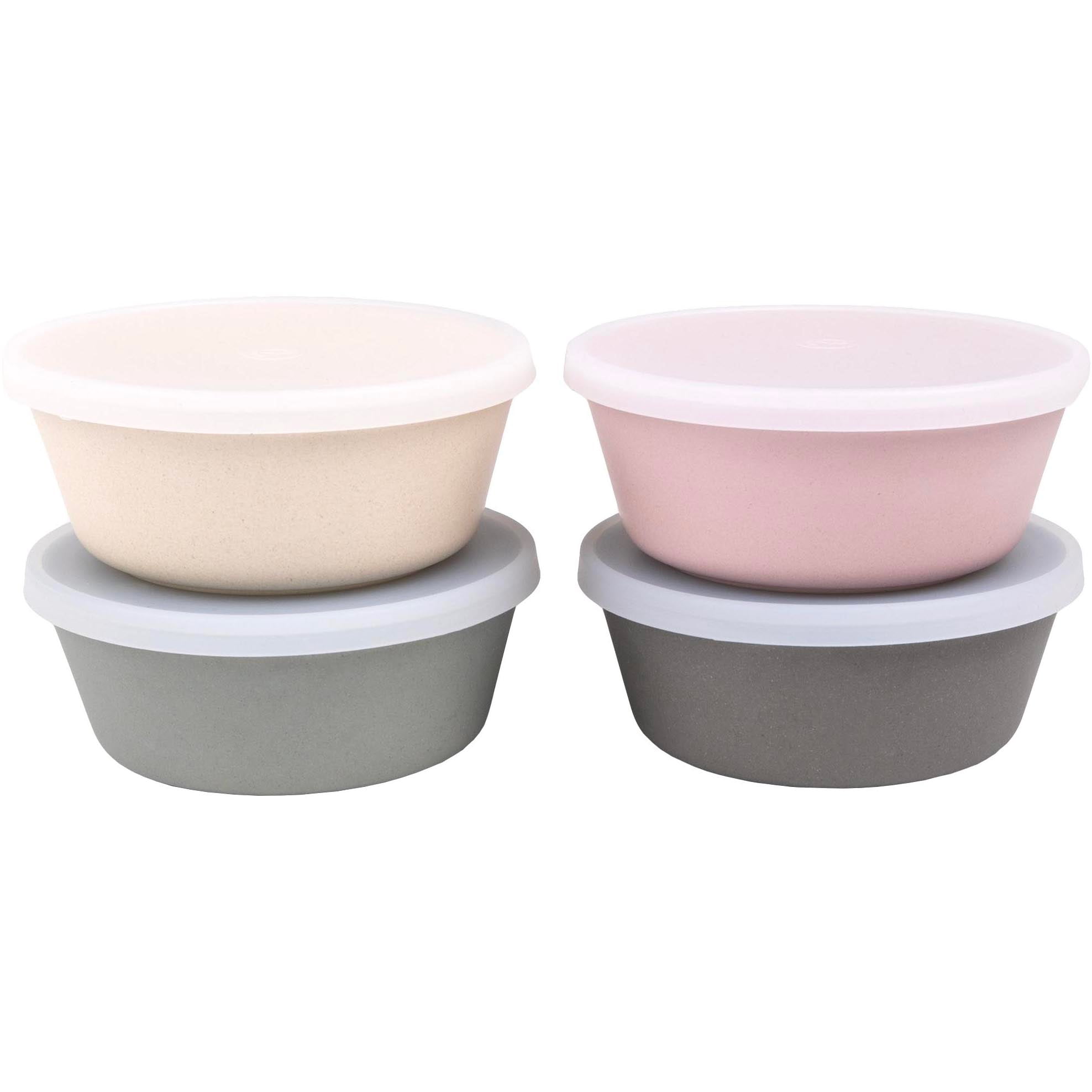 WeeSprout Bamboo Kids Bowls, Set of Four Kid-Sized Dinnerware, Cereal ...