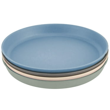 Bamboo Fiber Dinner Plates - Bamboo Plates Reusable, Unbreakable Plates ...