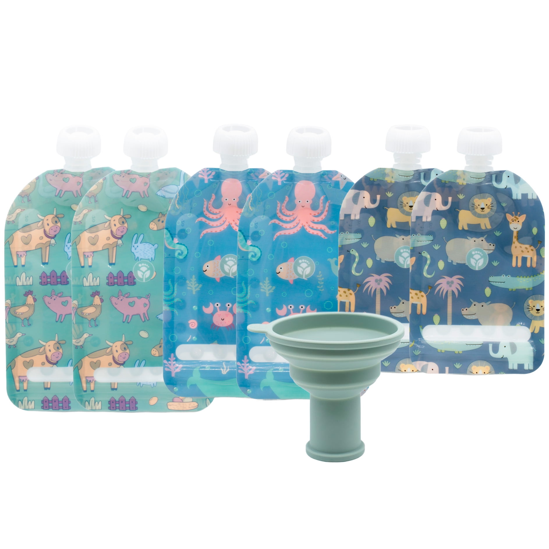 WeeSprout Double Zipper Reusable Food Pouches, Perfect for Babies ...