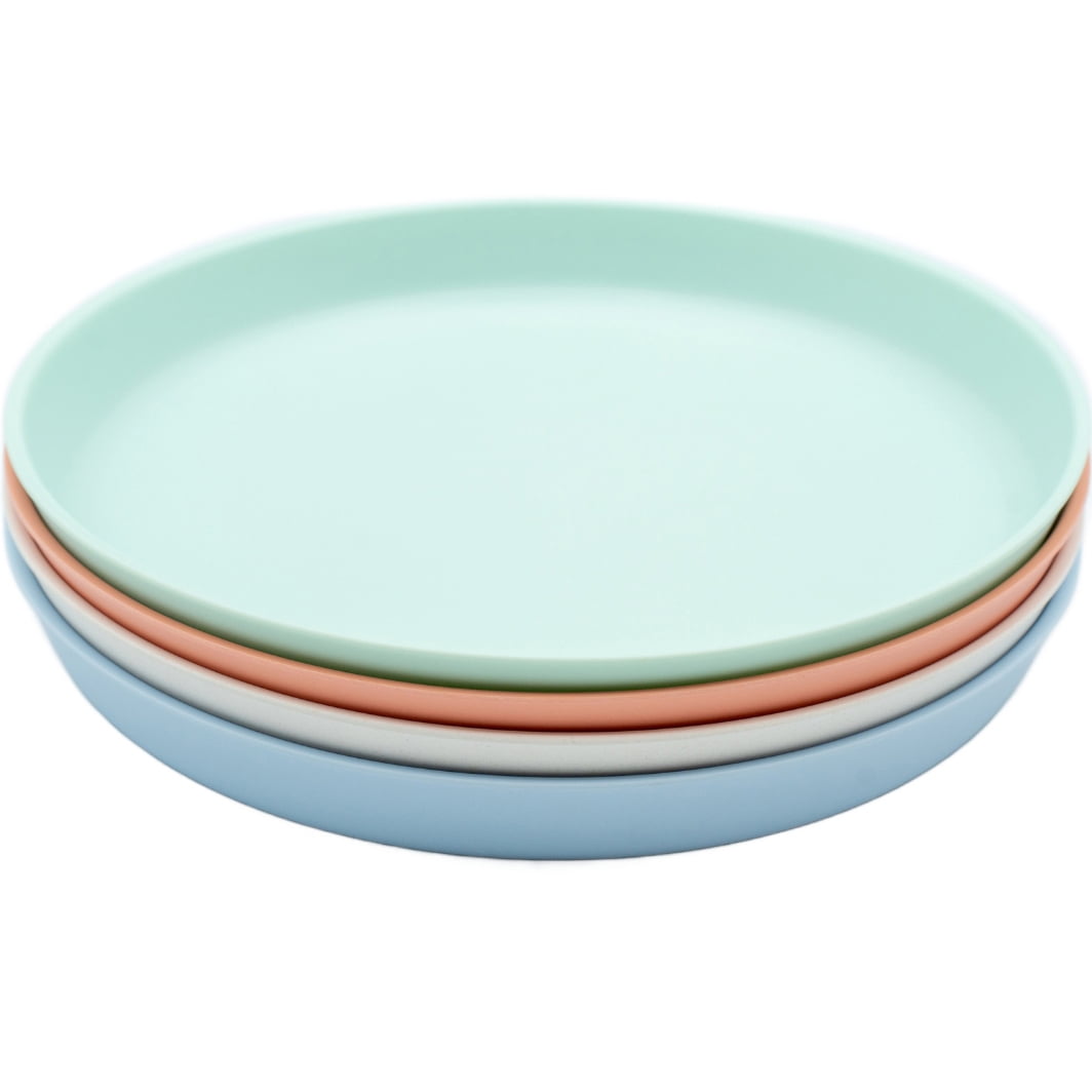 WeeSprout Kid-Sized Bamboo Melamine Plates, Set of 4 - Walmart.com