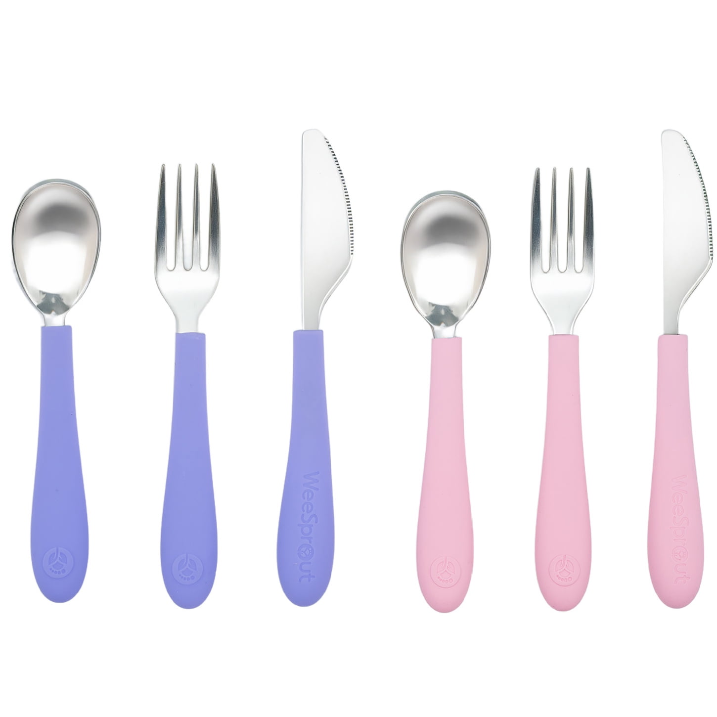 WeeSprout Kids Stainless Steel Utensils Set, Premium 18/8 Grade ...